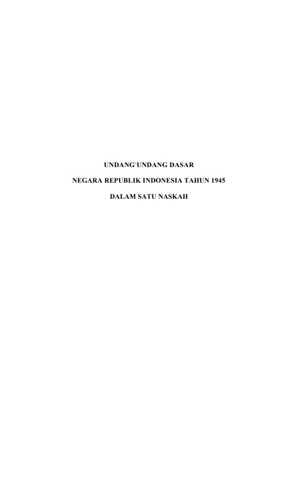 UUD TAHUN 1945 - Undang-Undang Dasar Negara Republik Indonesia Tahun ...
