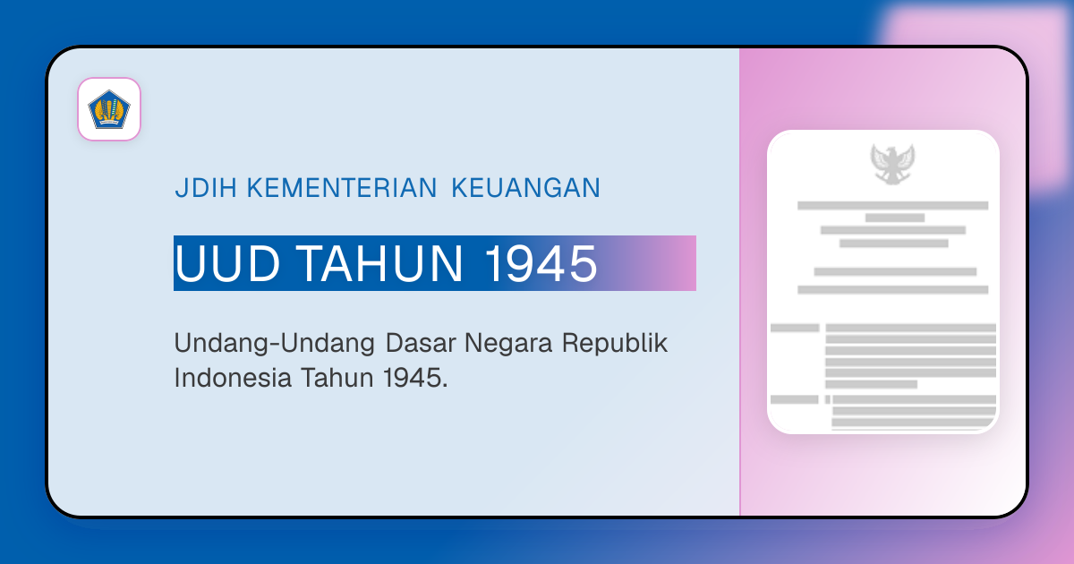 UUD TAHUN 1945 - Undang-Undang Dasar Negara Republik Indonesia Tahun ...